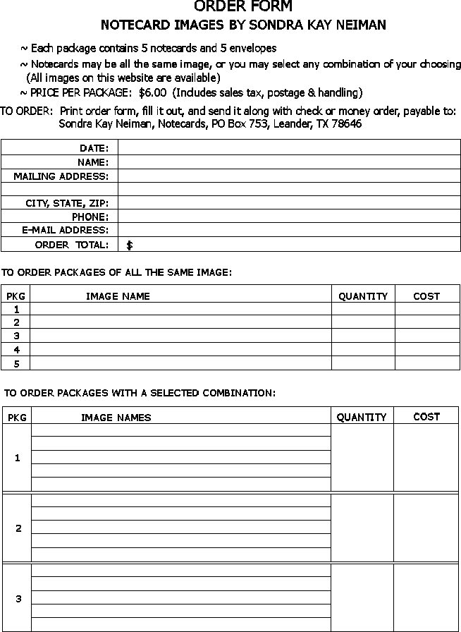 Notecards Information